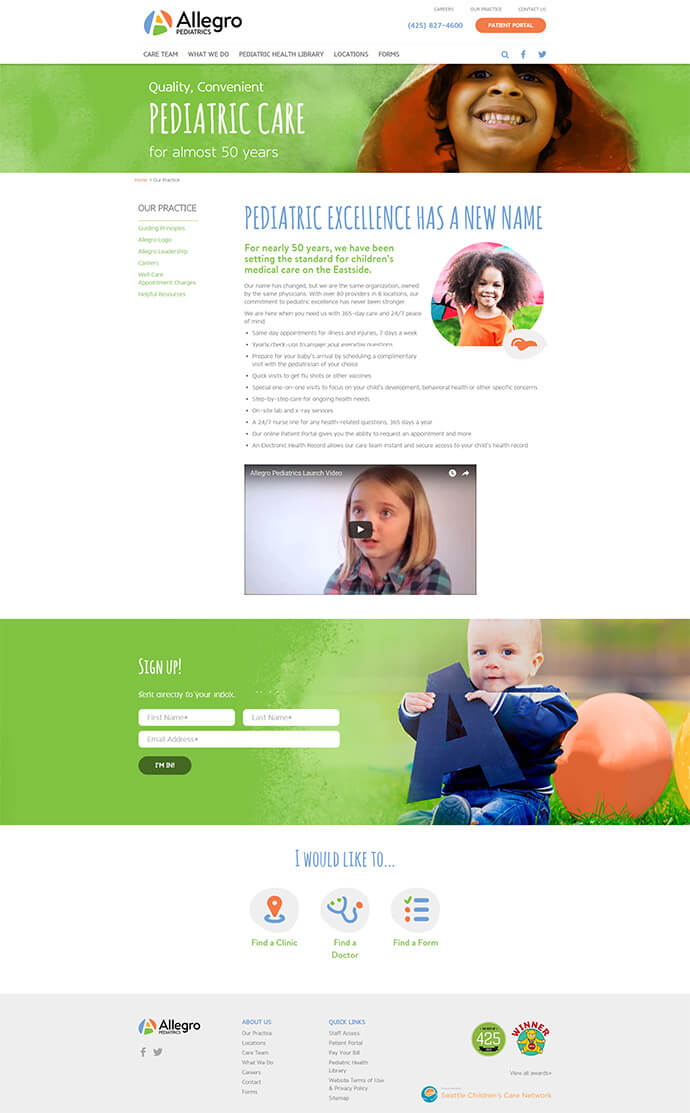 Allegro Pediatrics : efelle creative, Seattle, WA
