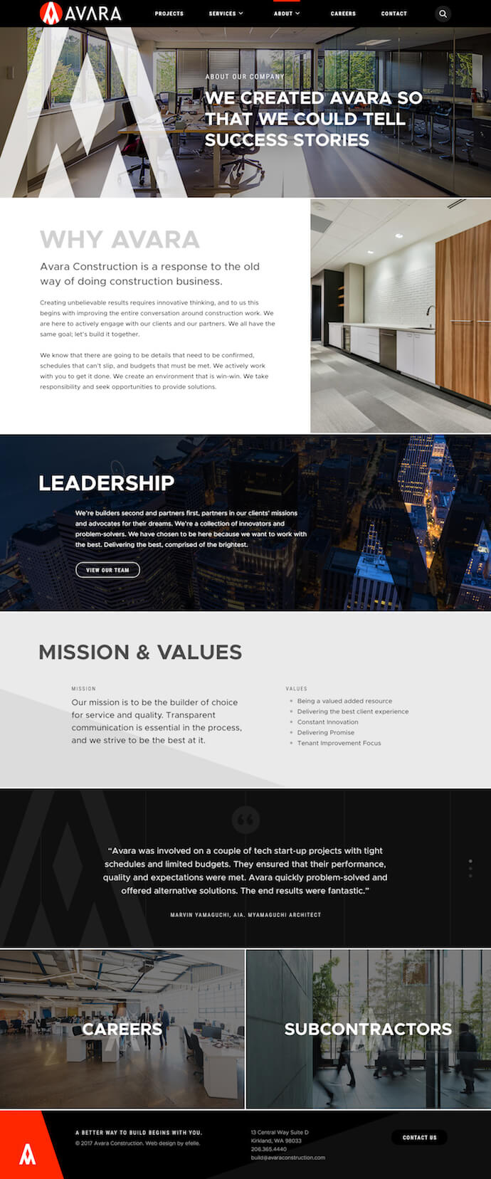 Avara Construction : efelle creative, Seattle, WA