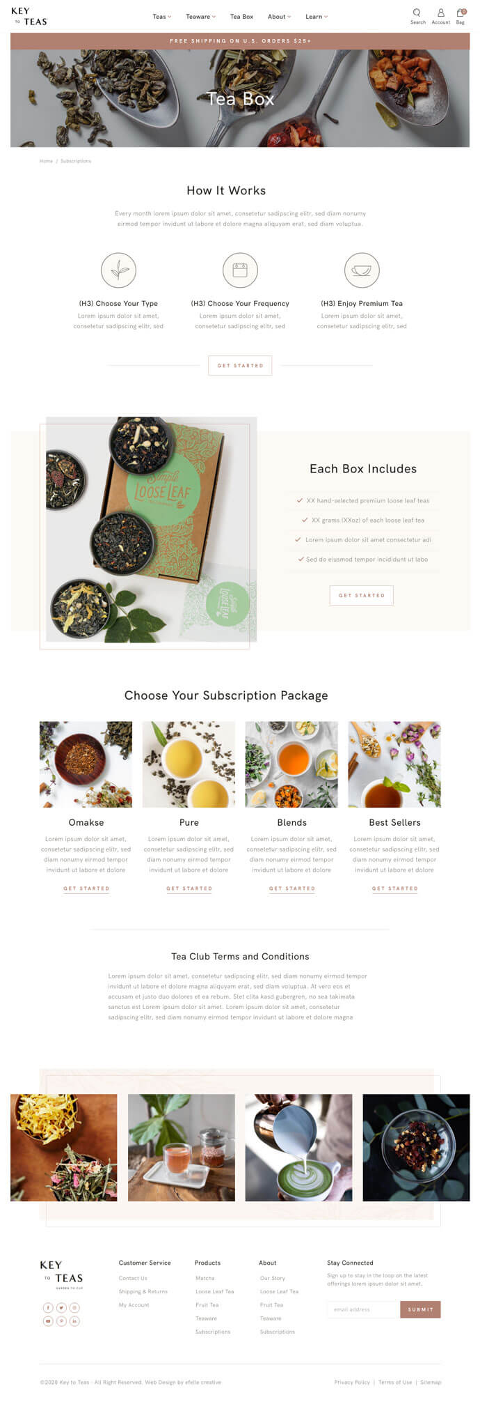eCommerce Website Design for Key to Teas : efelle creative, Seattle, WA
