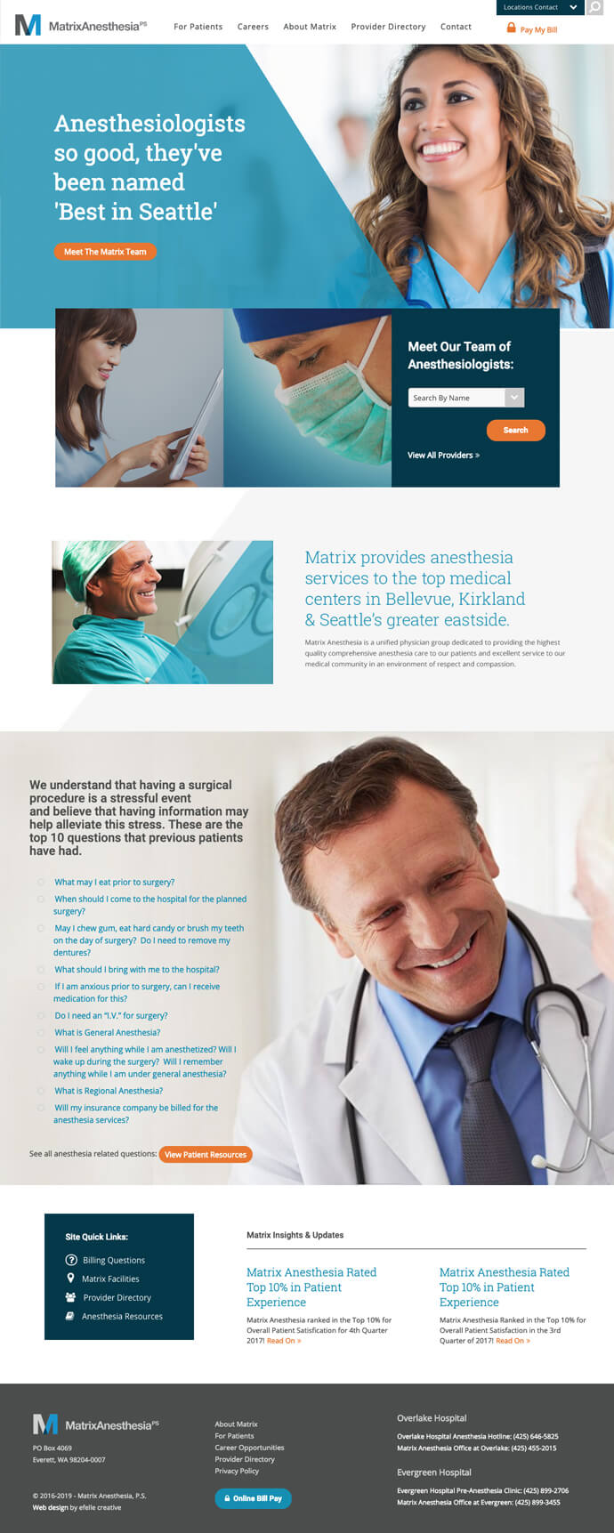 Matrix Anesthesia : efelle creative, Seattle, WA