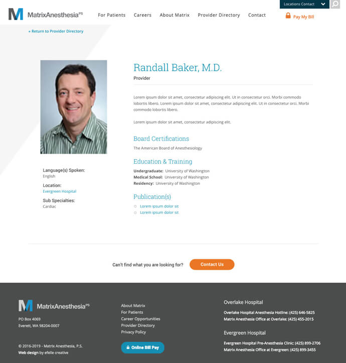 Matrix Anesthesia : efelle creative, Seattle, WA