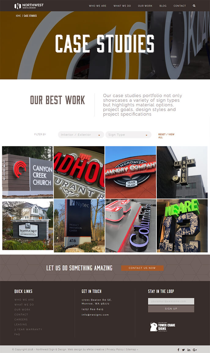 Northwest Sign & Design : efelle creative, Seattle, WA