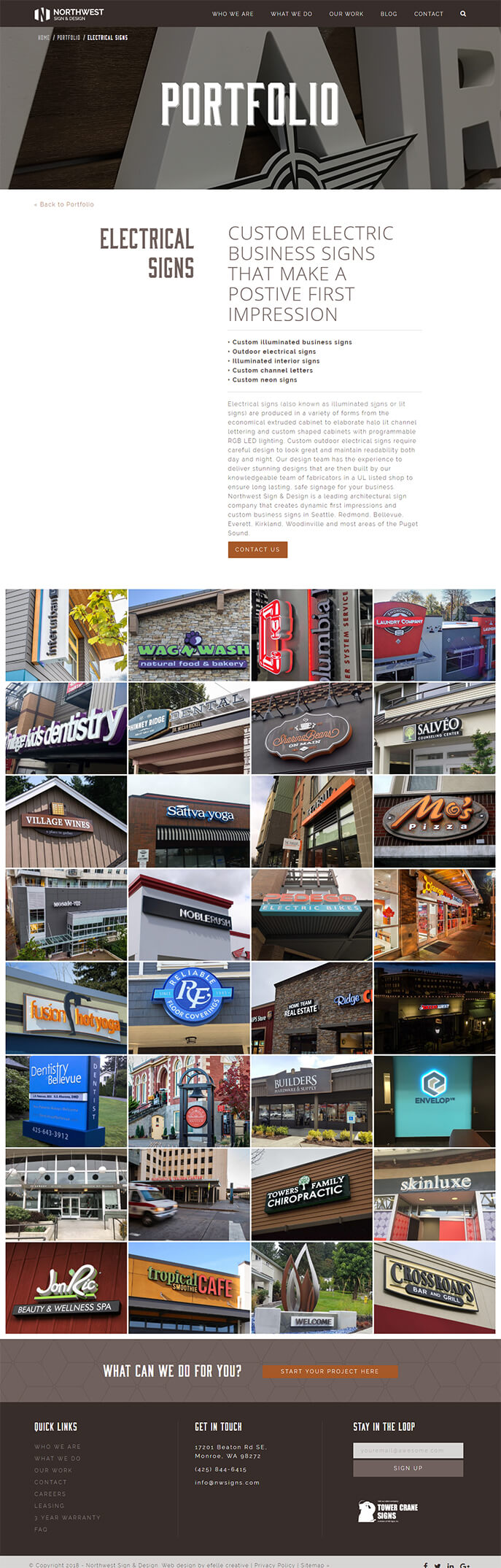 Northwest Sign & Design : efelle creative, Seattle, WA