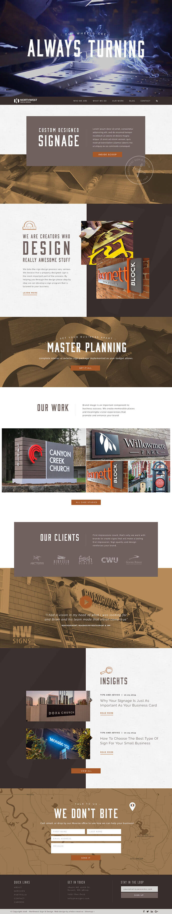 Northwest Sign & Design : efelle creative, Seattle, WA