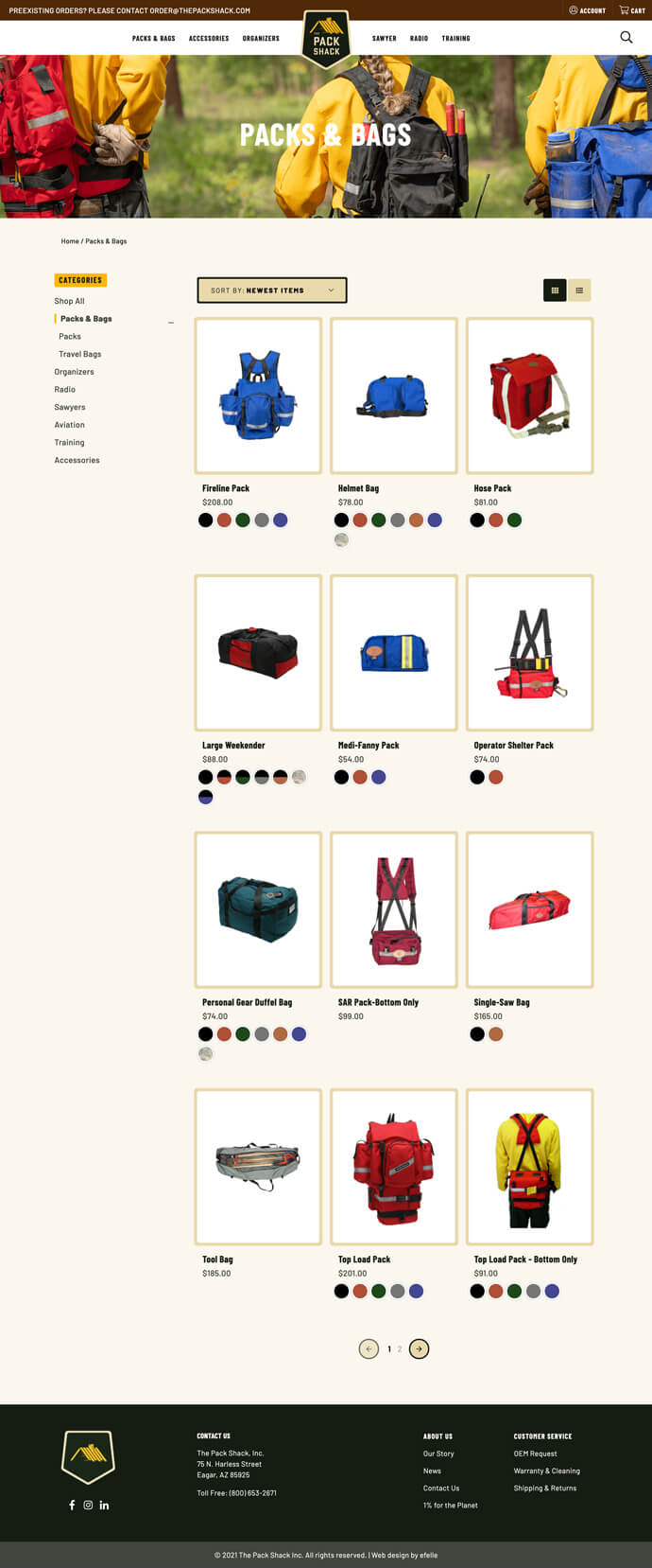 The Pack Shack : efelle creative, Seattle, WA