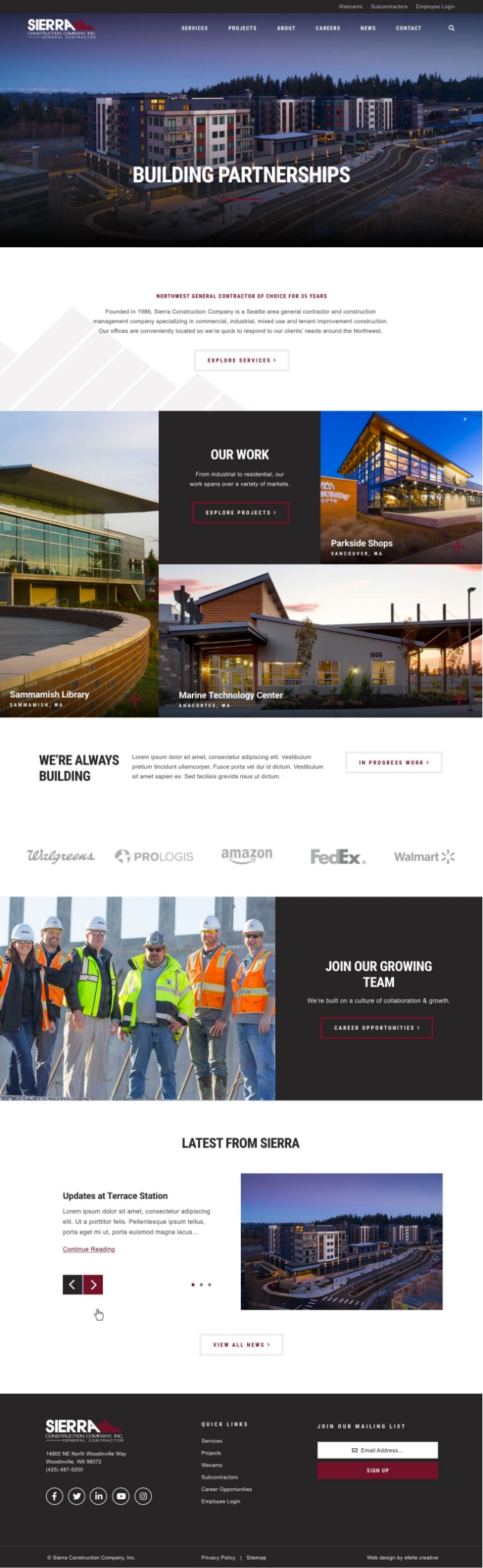 Sierra Construction : efelle creative, Seattle, WA