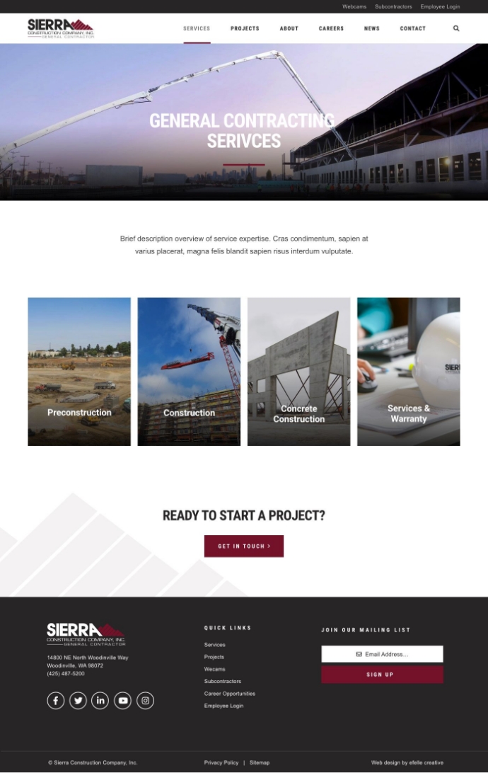 Sierra Construction : efelle creative, Seattle, WA