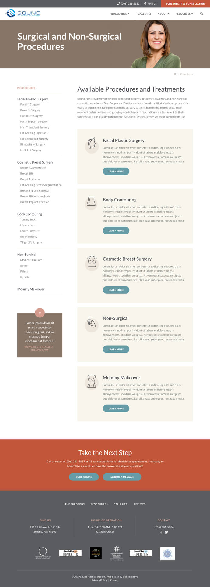 Sound Plastic Surgery : efelle creative, Seattle, WA