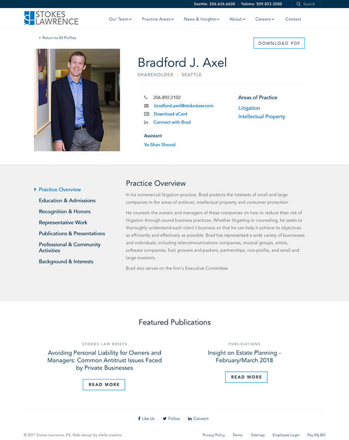 Stokes Lawrence Law : efelle creative, Seattle, WA