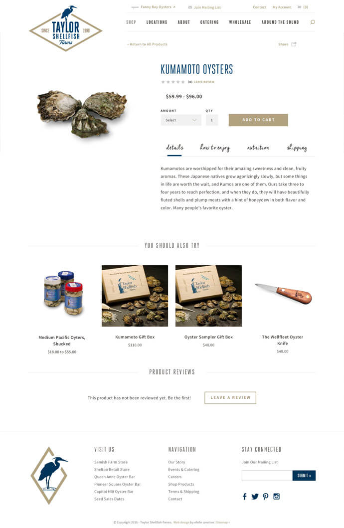 Taylor Shellfish Farms : efelle creative, Seattle, WA